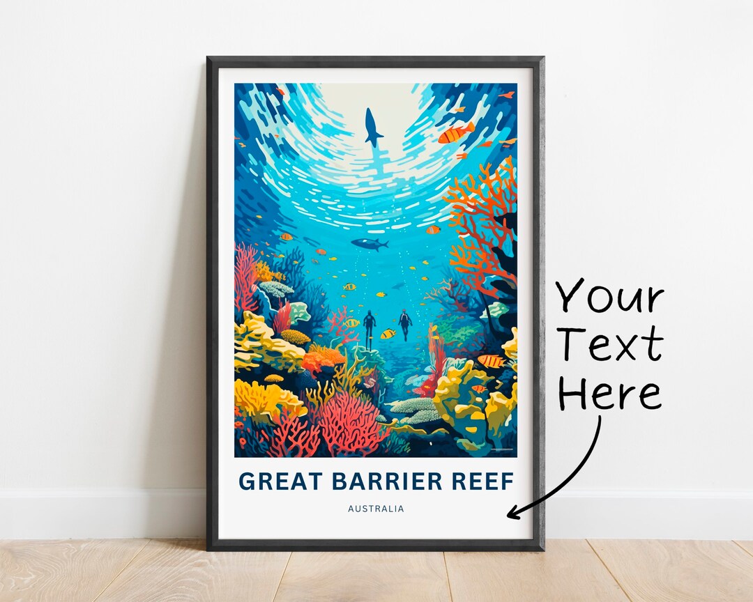 Personalized Great Barrier Reef Travel Print - Great Barrier Reef ...