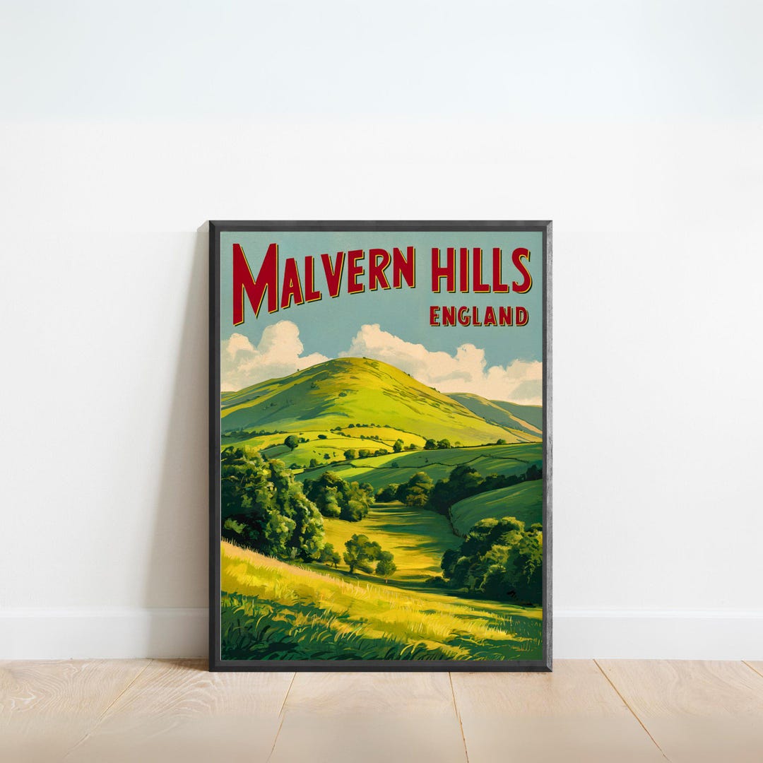 Malvern Hills Vintage Travel Poster - Malvern Hills Print, England Wall ...