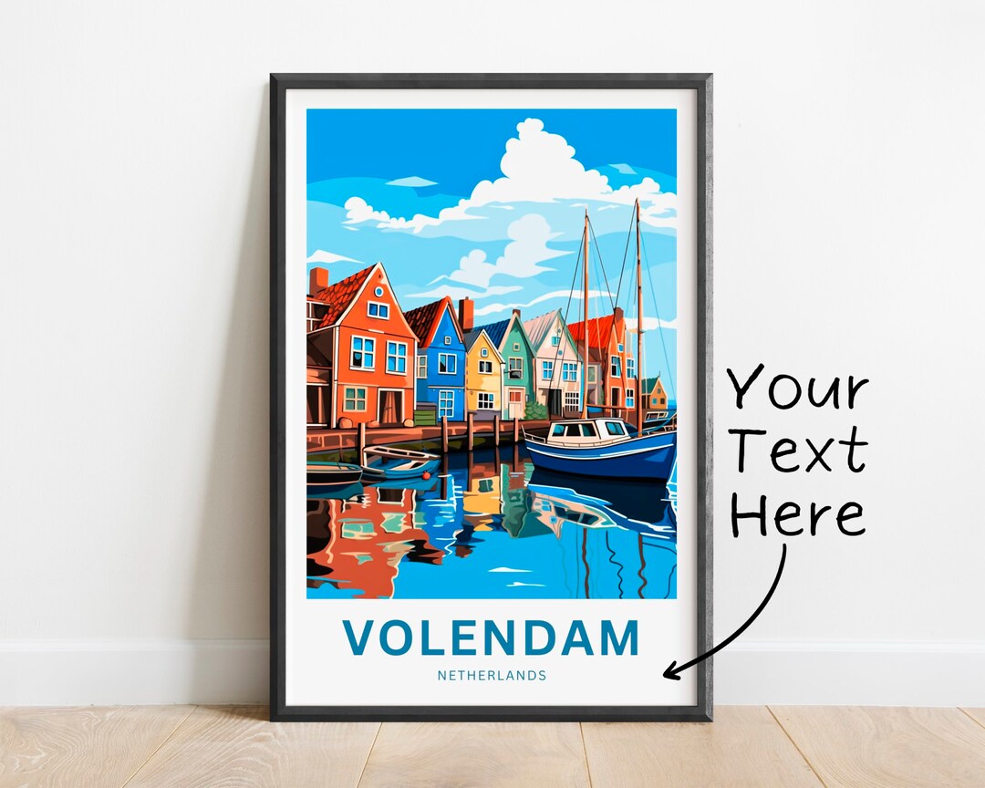 Personalized Volendam Travel Print - Volendam Poster, Netherlands Wall ...