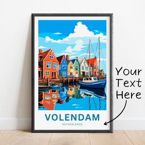Personalized Volendam Travel Print - Volendam Poster, Netherlands Wall ...