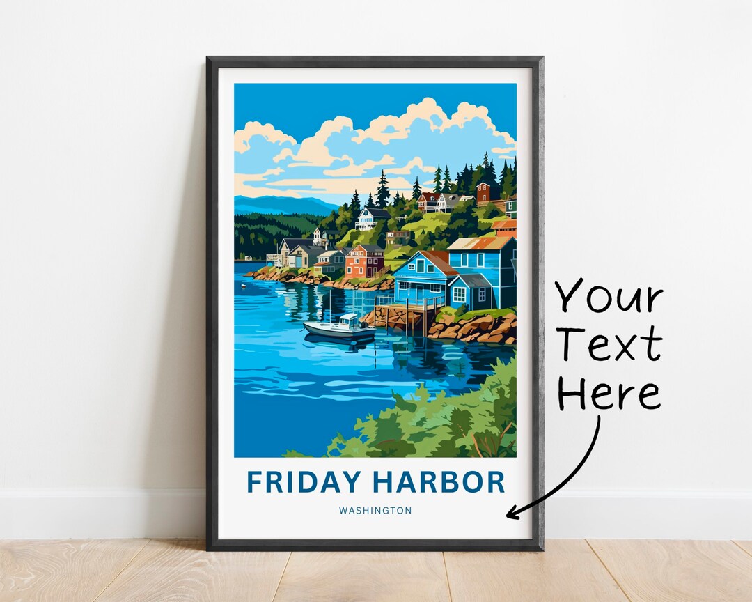 Personalized Friday Harbor Travel Print - Friday Harbor San Juan Island ...