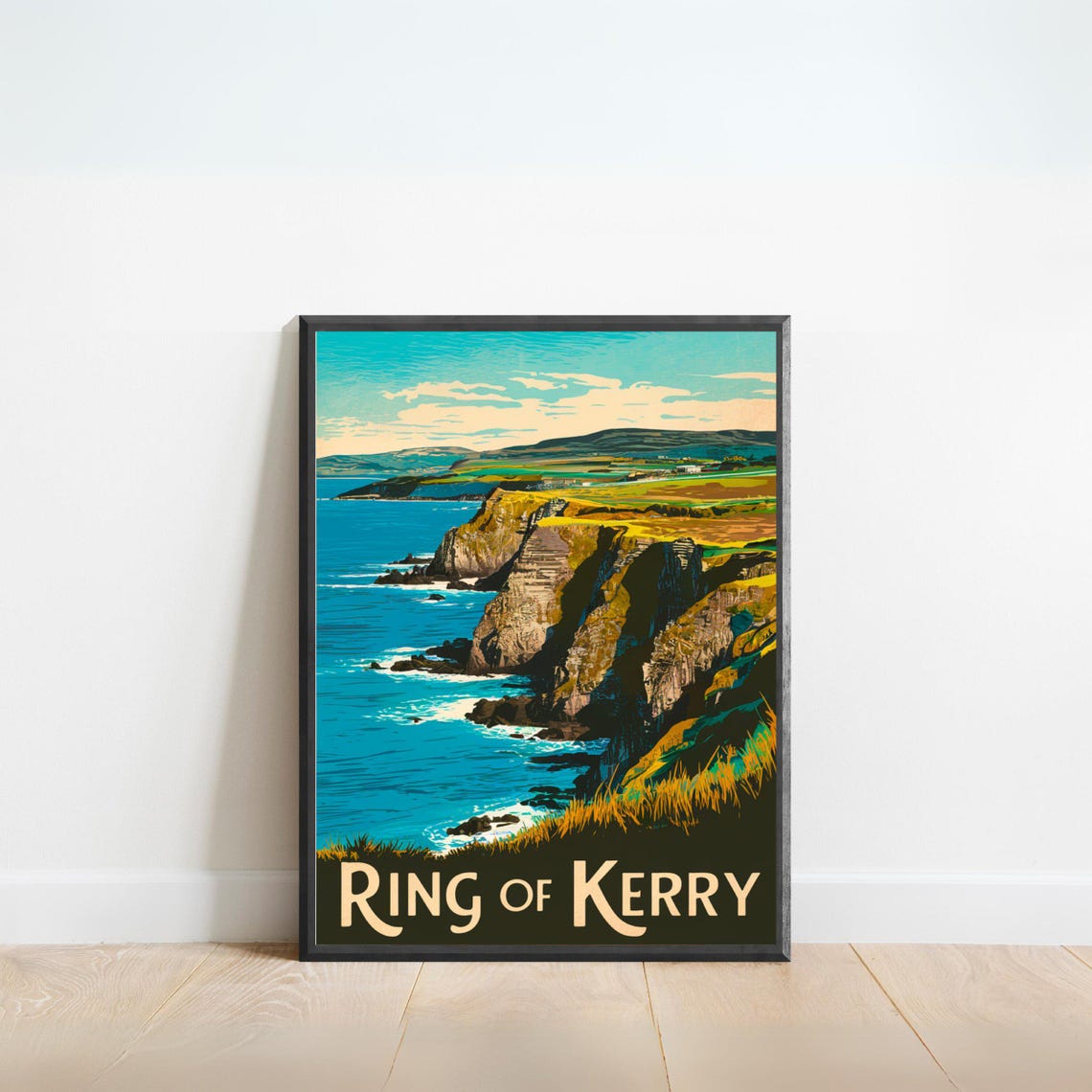 Ring of Kerry Vintage Travel Poster - Ring of Kerry Print, Ireland Wall ...