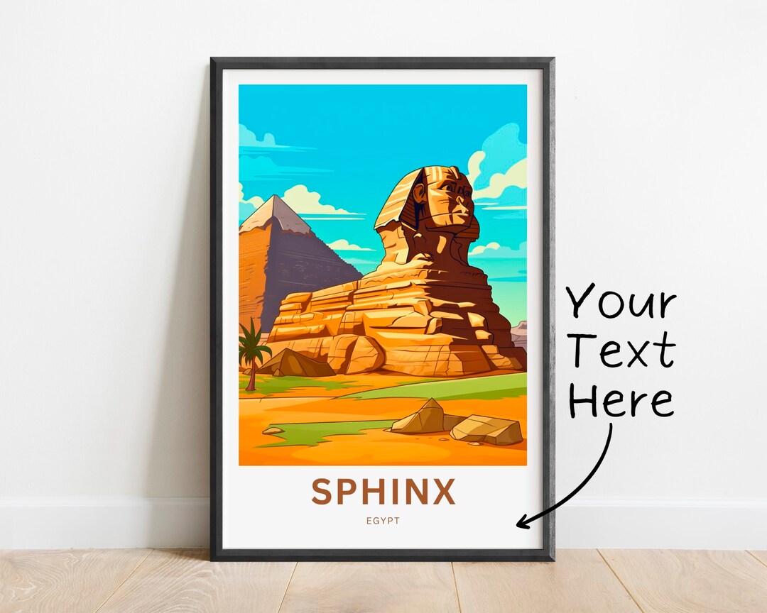 Personalized Sphinx Travel Print - Sphinx Poster, Egypt Wall Art ...