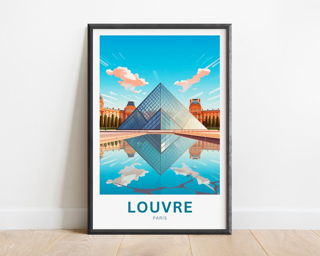 Louvre Travel Print - Louvre Poster, France Wall Art, Framed Present ...
