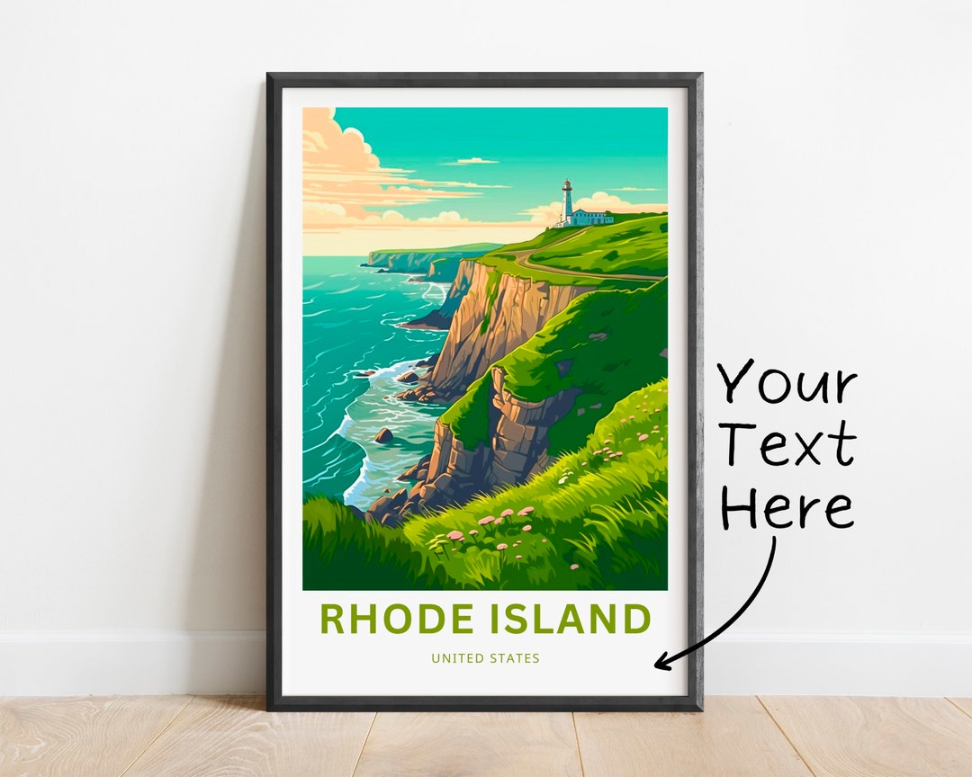 Personalized Rhode Island Travel Print Rhode Island Poster, United ...