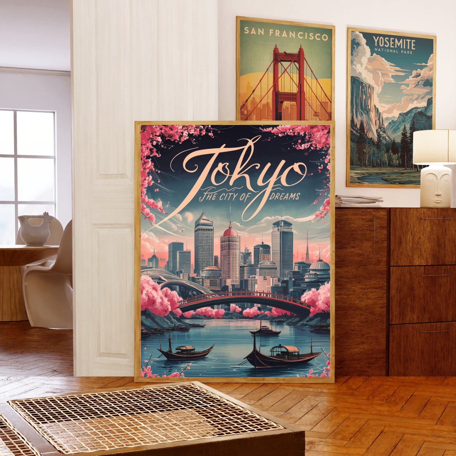 Tokyo Vintage Travel Print - Tokyo Tower, Japan Vintage Wall Art ...