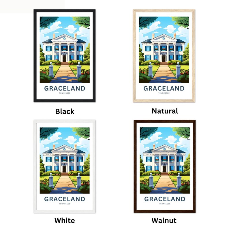 Graceland Travel Print - Graceland Poster, Tennessee Wall Art, Framed ...