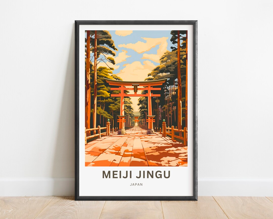 Meiji Jingu Travel Print - Meiji Jingu Poster, Japan Wall Art, Framed ...