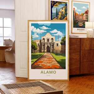 Alamo Travel Print Alamo Poster, Texas Wall Art, Framed Present, Gift ...