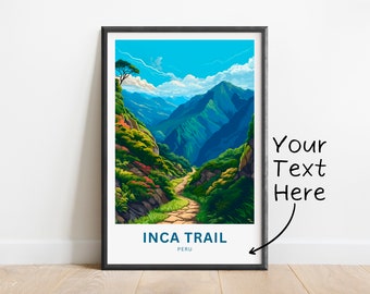 Inca Trail Travel Print Peru Poster Custom Personalised Wedding ...
