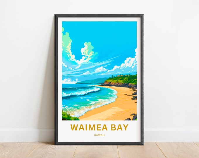Waimea Bay Hawaii North Shore Oahu Travel Wall Art Poster Print - Etsy