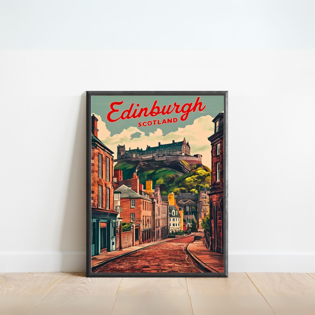Edinburgh Vintage Travel Poster - Edinburgh Print, Scotland Wall Art ...