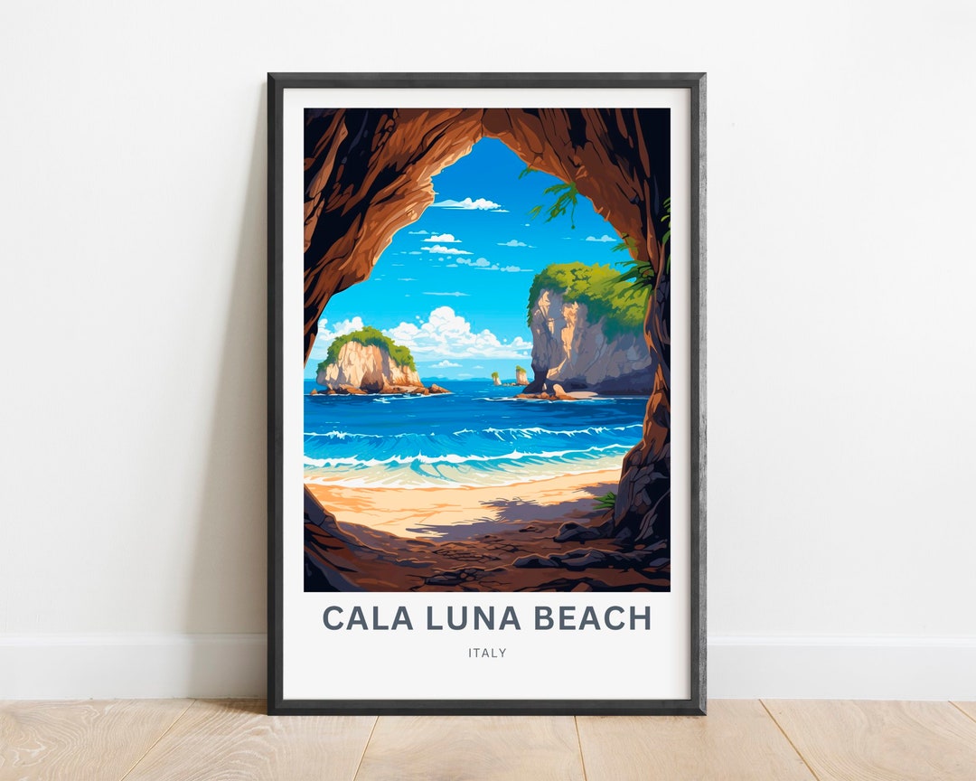 Cala Luna Travel Print - Cala Luna Poster, Italy Wall Art, Framed ...