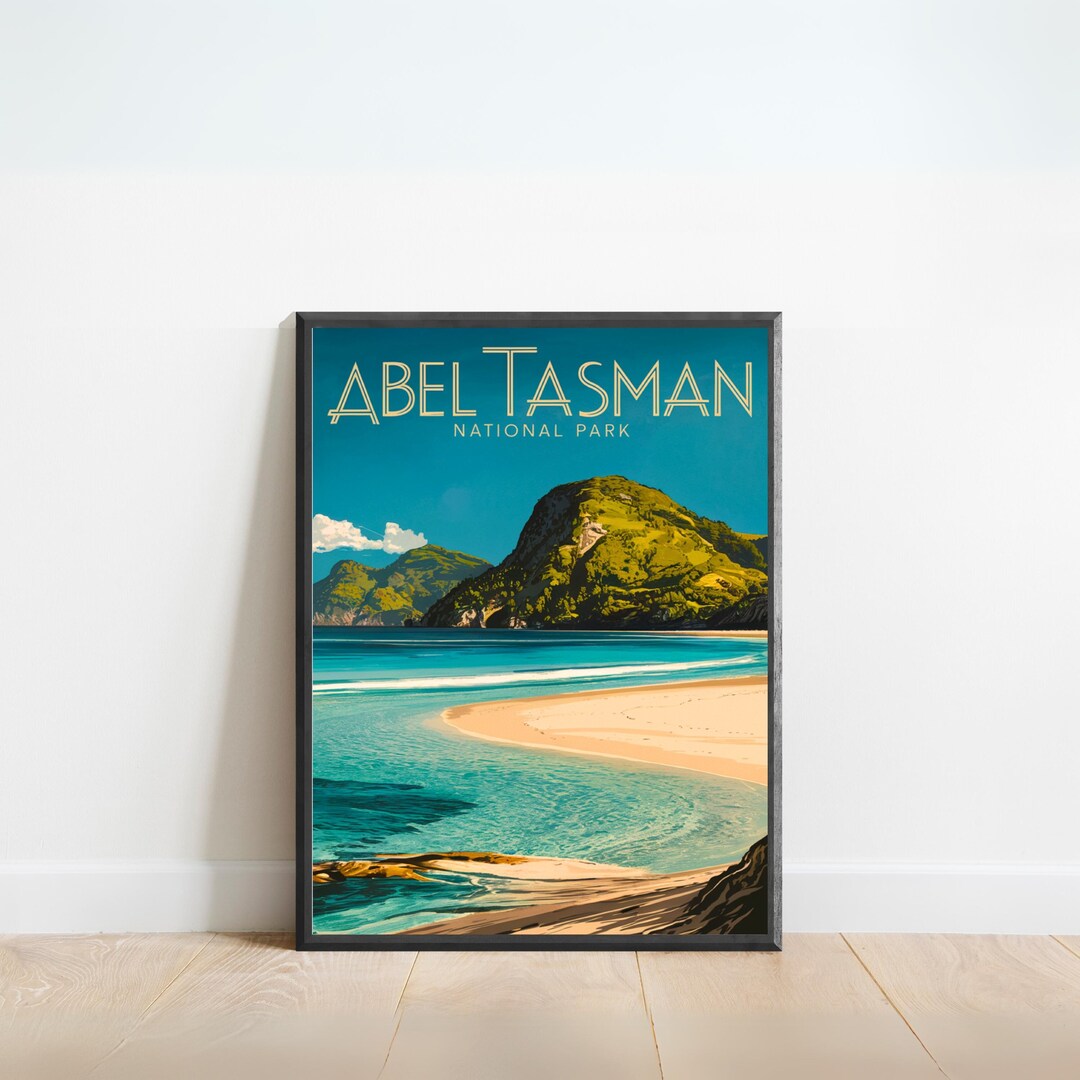 Abel Tasman Park Vintage Travel Poster Abel Tasman Park Print, New ...