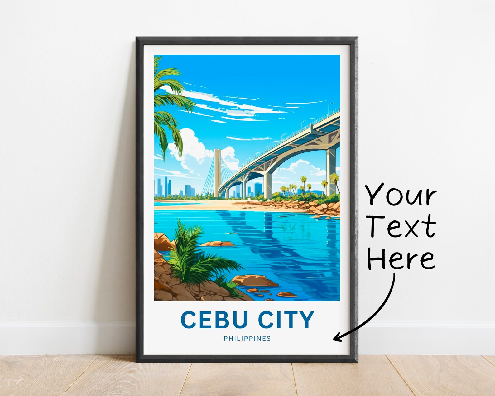 Personalized Cebu City Travel Print - Cebu City Poster, Philippines ...