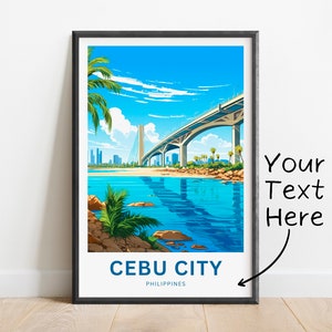 Personalized Cebu City Travel Print - Cebu City Poster, Philippines ...