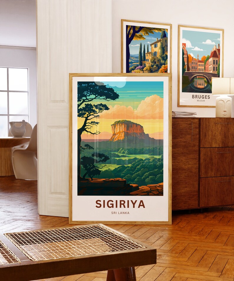 Sigiriya Travel Print - Sigiriya Poster, Sri Lanka Wall Art, Framed ...