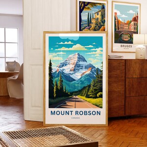 Mount Robson Travel Print - Mount Robson Poster, Canada Wall Art ...