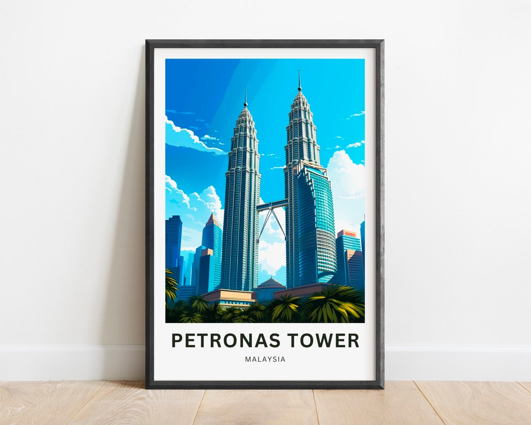 Petronas Tower Travel Print petronas Tower Poster, Malaysia Wall Art ...