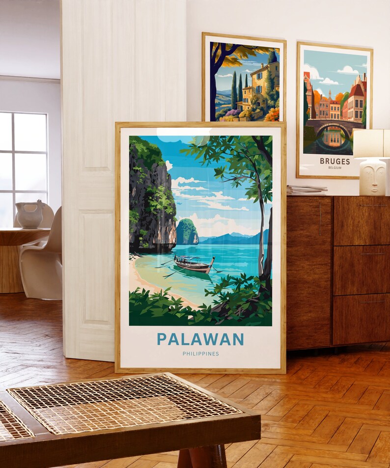 Palawan Travel Print - Palawan Poster, Philippines Wall Art, Framed ...