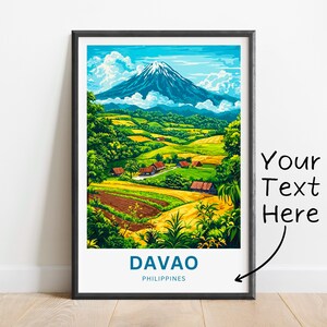 Davao Travel Print - Davao Poster, Philippines Wall Art, Framed Present ...