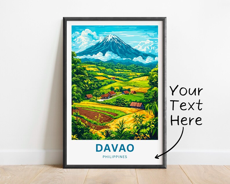 Davao Travel Print - Davao Poster, Philippines Wall Art, Framed Present ...