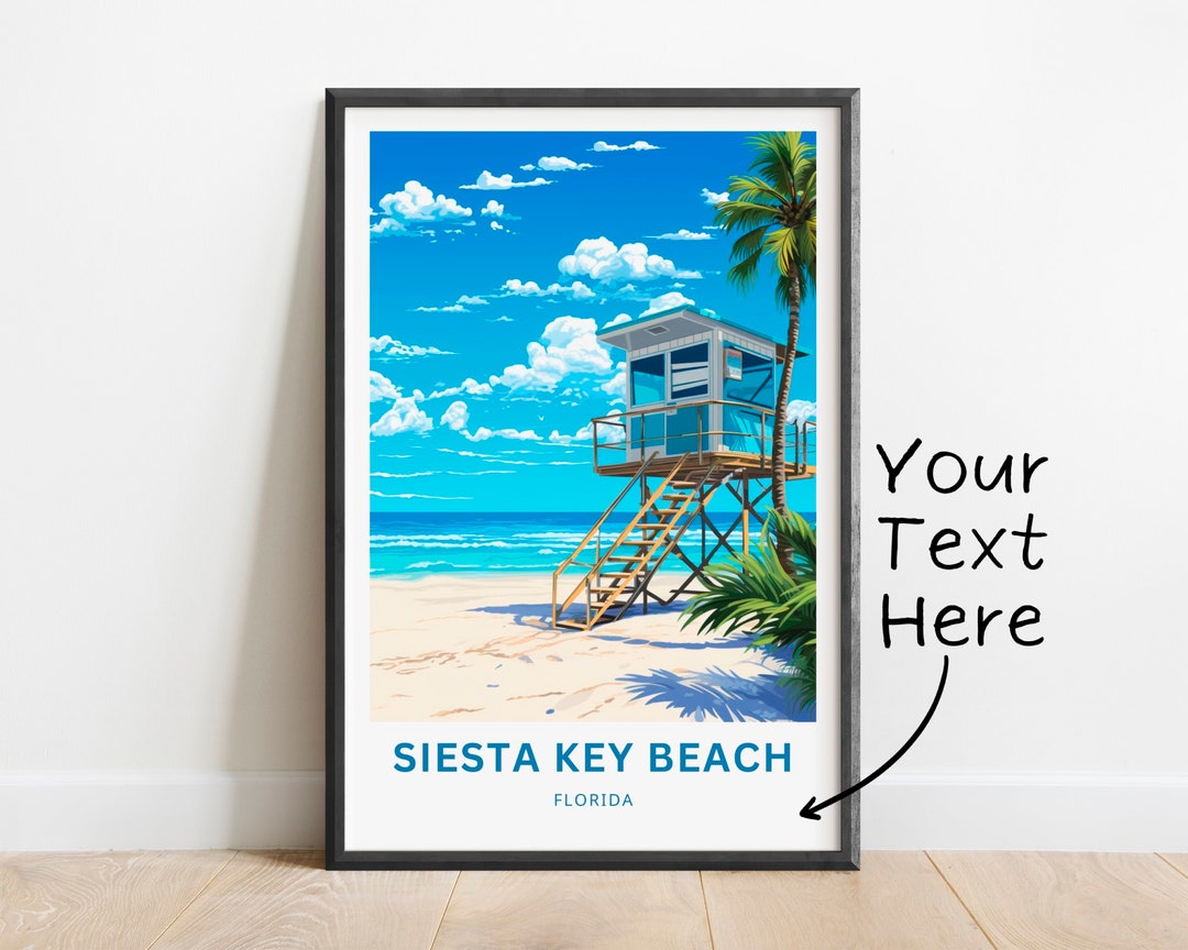 Personalized Siesta Key Beach Travel Print - Siesta Key Beach Poster ...