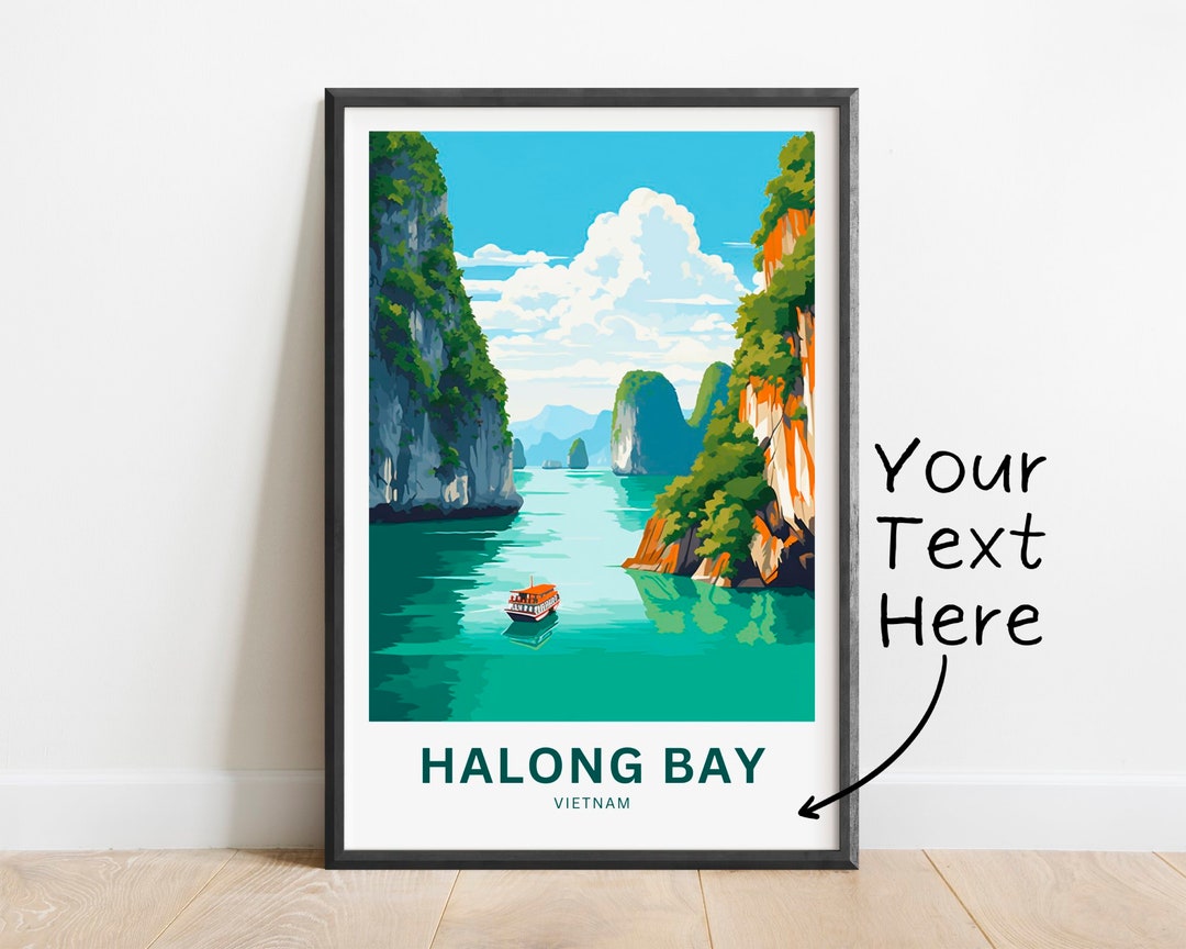 Personalized Halong Bay Travel Print - Halong Bay Poster, Vietnam Wall ...