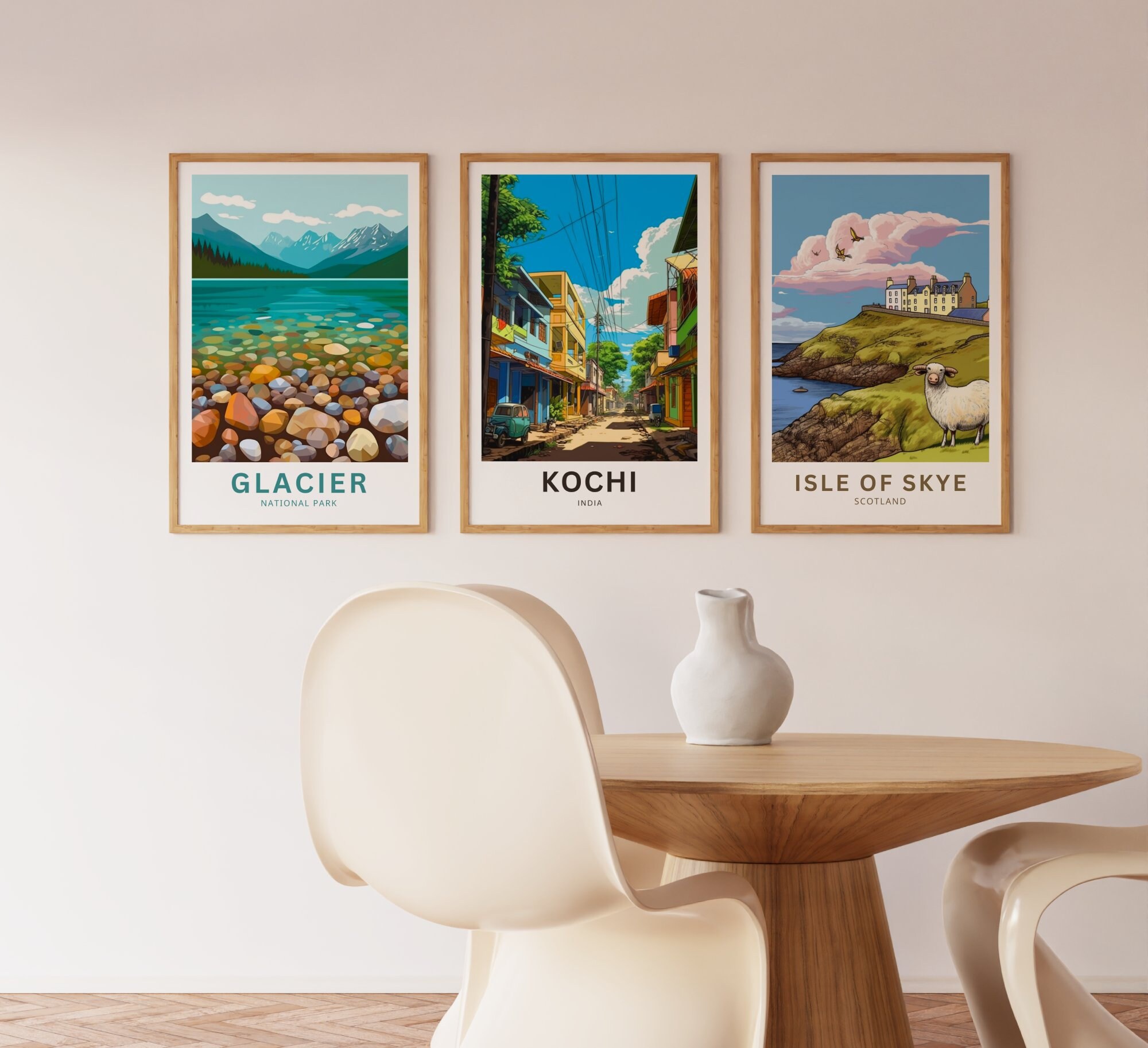 Kochi Travel Print - Kochi Poster, India Wall Art, Framed Present, Gift ...