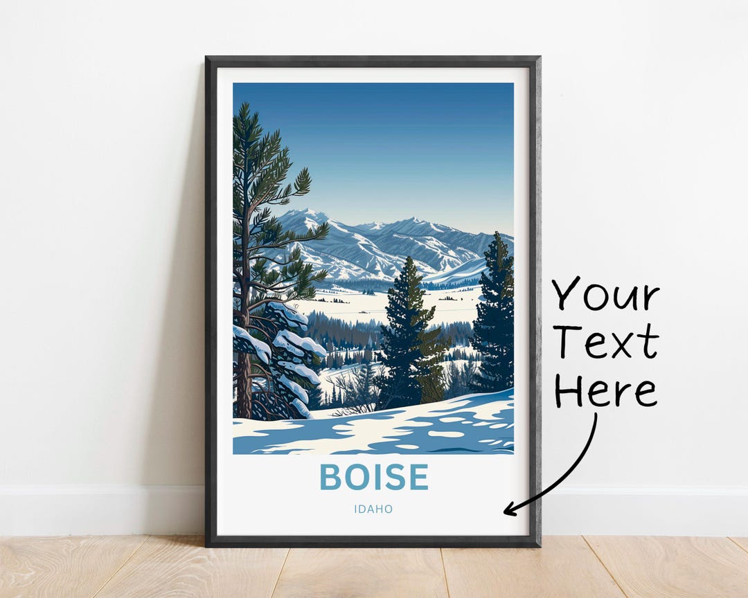 Personalized Boise Travel Print - Boise Poster, Idaho Wall Art, Framed ...