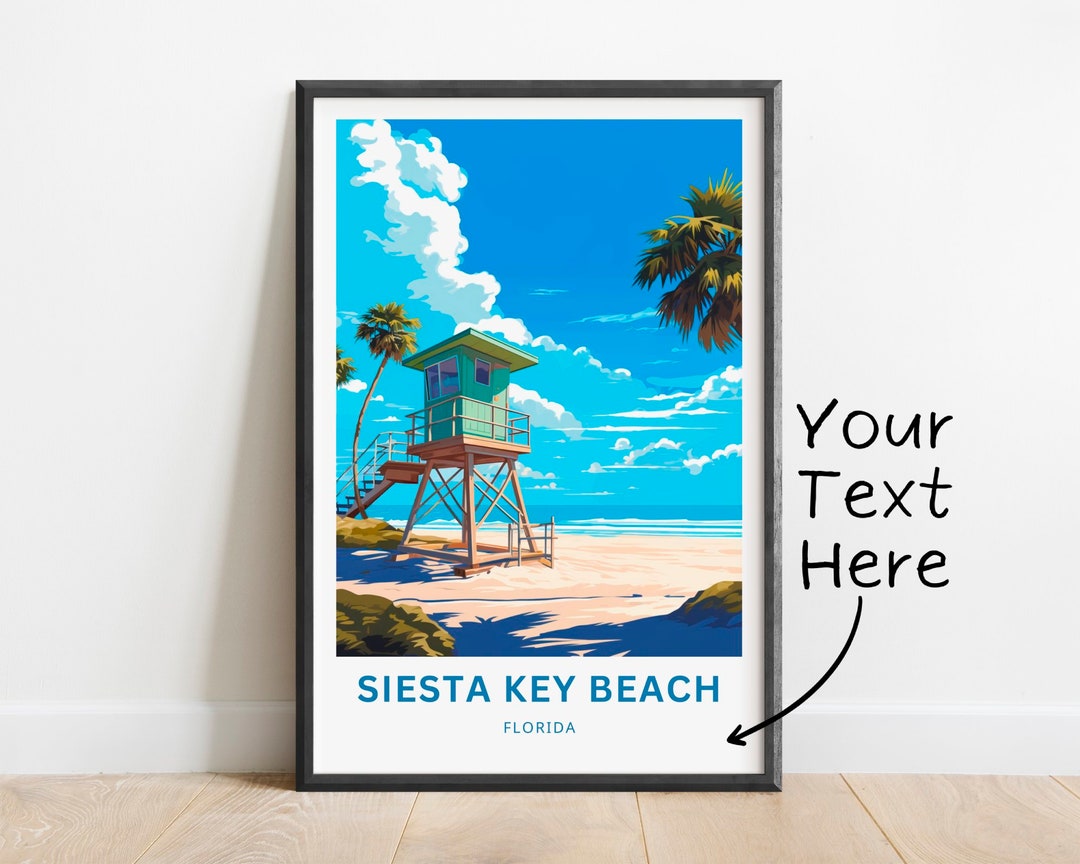 Personalized Siesta Key Beach Travel Print - Siesta Key Beach Poster ...