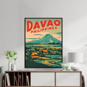 Davao Vintage Travel Poster - Davao Print, Philippines Wall Art, Framed ...