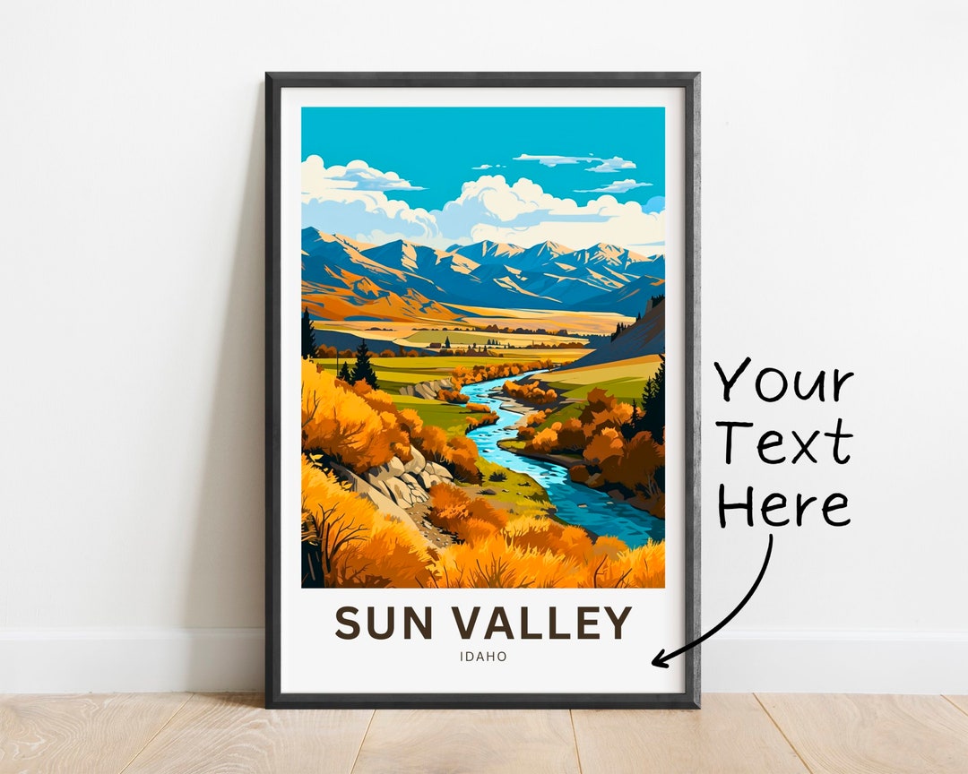 Personalized Sun Valley Travel Print Sun Valley Poster, Idaho Wall Art ...