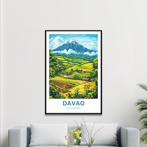 Davao Travel Print - Davao Poster, Philippines Wall Art, Framed Present ...