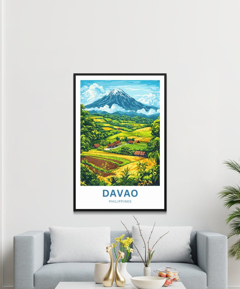 Davao Travel Print - Davao Poster, Philippines Wall Art, Framed Present ...