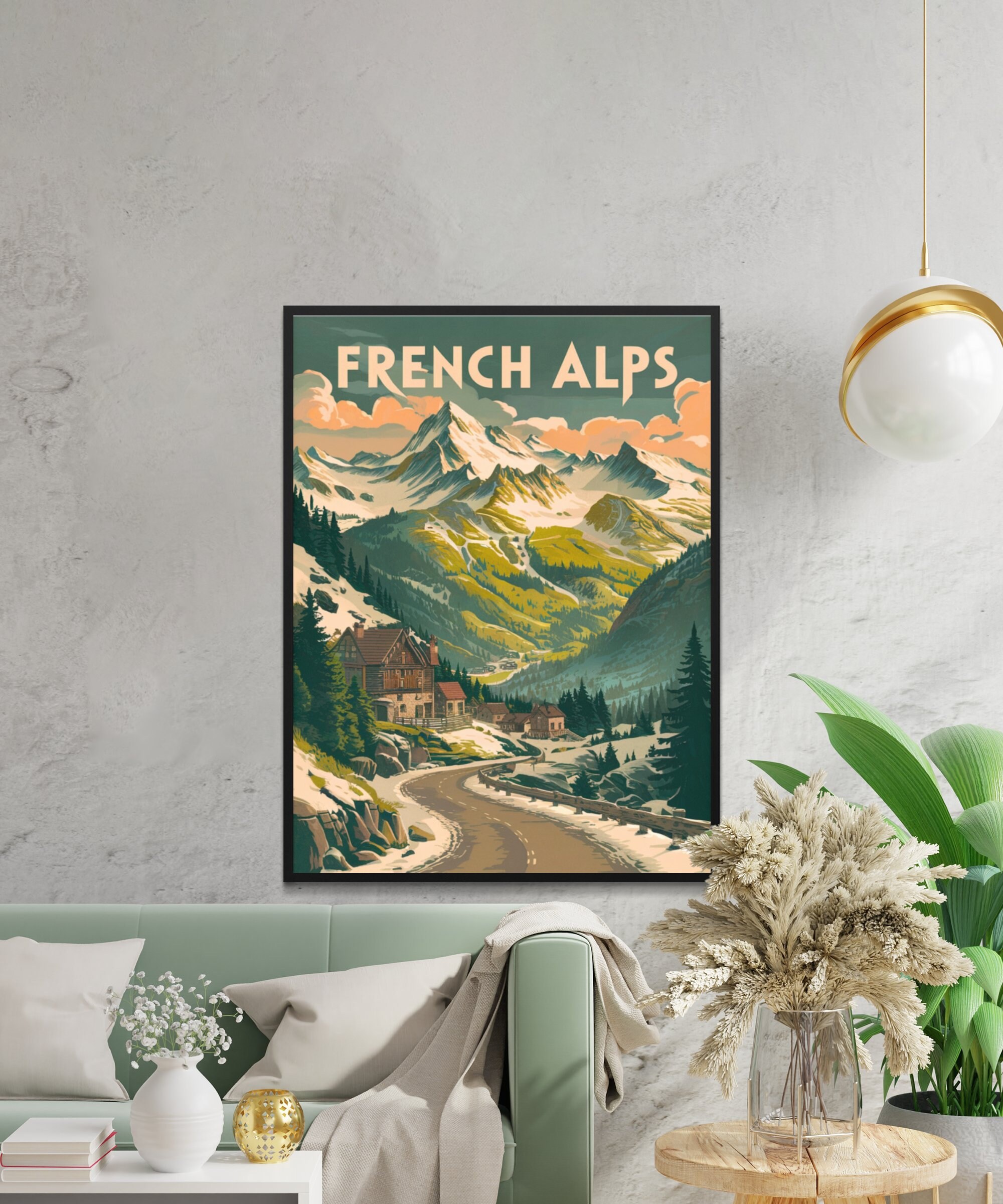French Alps Vintage Travel Print - French Alps Vintage Poster, France ...