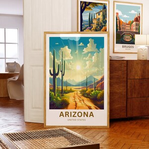 Arizona Travel Print - Arizona Poster, United States Wall Art, Framed ...