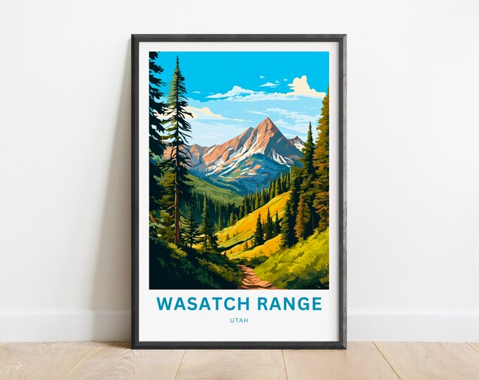 Wasatch Mountains Painting Utah Watercolor Art Print Wildflowers ...