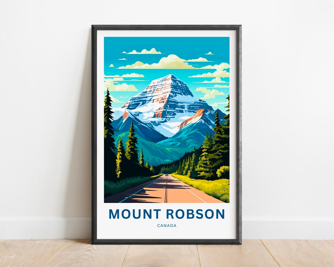 Mount Robson Travel Print - Mount Robson Poster, Canada Wall Art ...