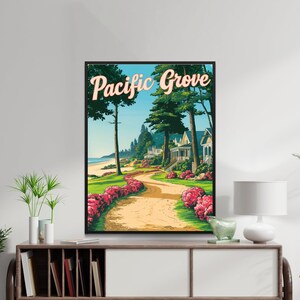Pacific Grove Vintage Travel Poster - Pacific Grove Print, California ...
