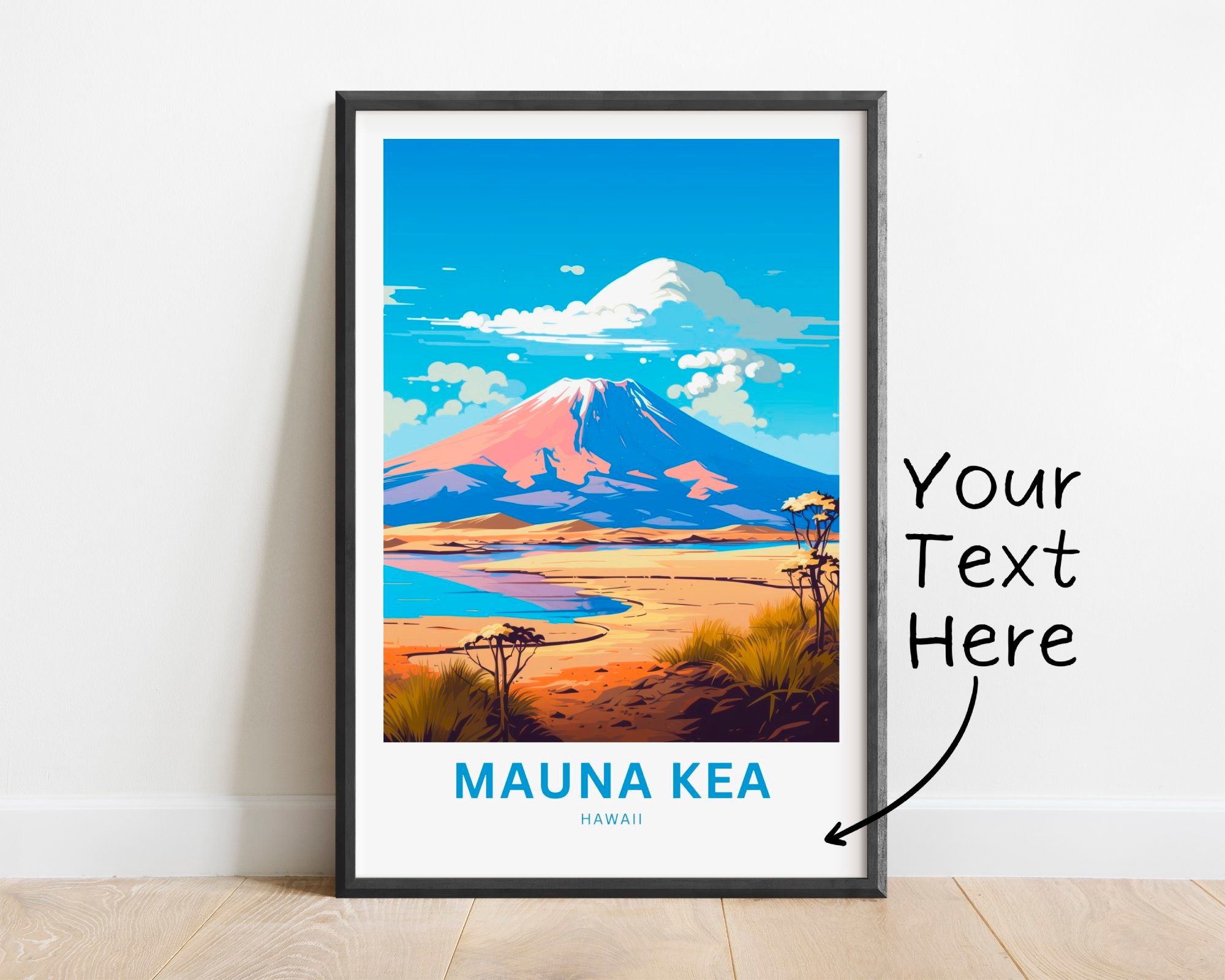 Personalized Mauna Kea Travel Print Mauna Kea Poster, Hawaii Wall Art ...