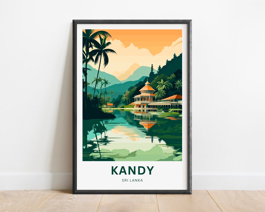 Kandy Travel Print - Kandy Poster, Sri Lanka Wall Art, Framed Present ...