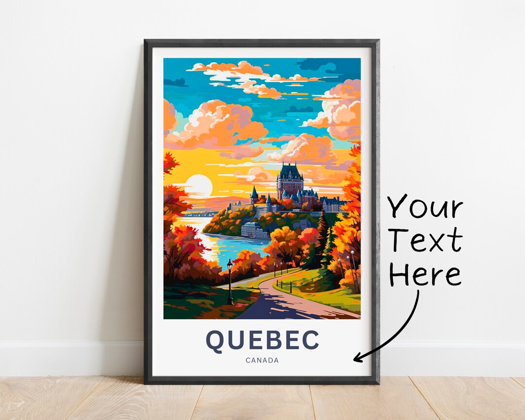 Personalized Quebec Travel Print Quebec Poster, Canada Wall Art, Framed ...