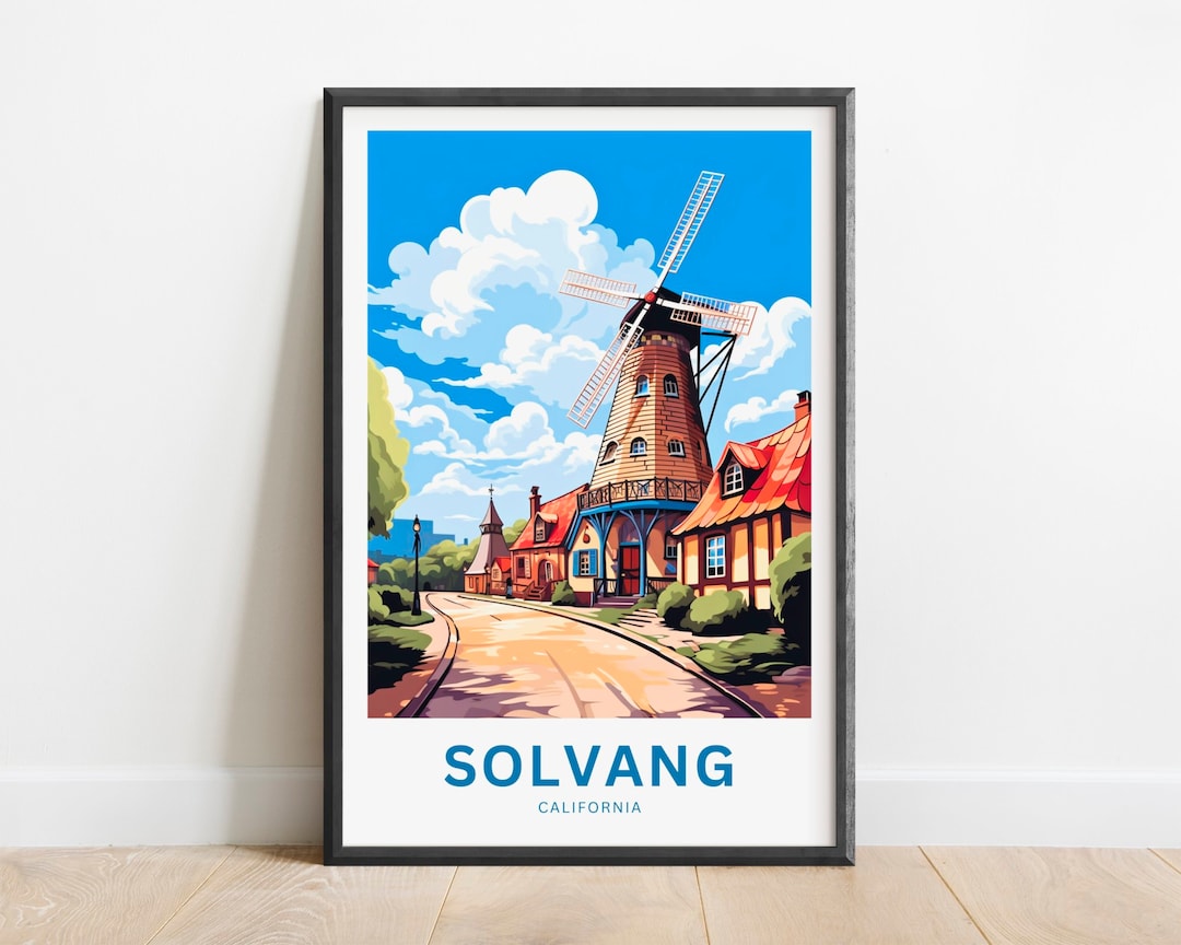 Solvang Travel Print - Solvang Poster, California Wall Art, Framed ...