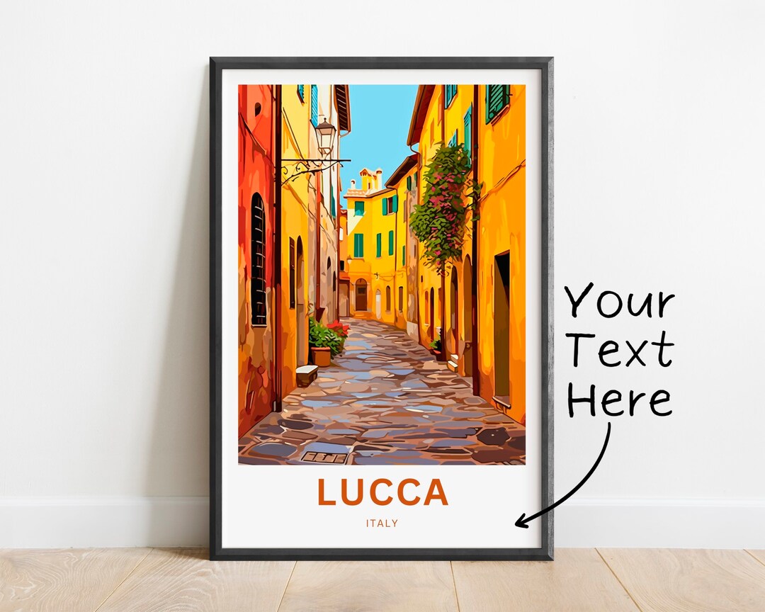 Personalized Lucca Travel Print Lucca Poster, Tuscany Italy Wall Art ...