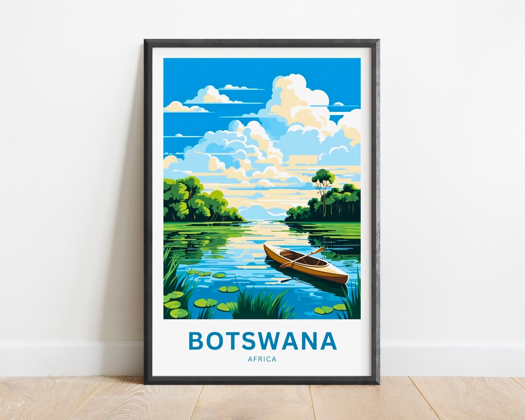 Botswana Travel Print - Botswana Poster, Africa Wall Art, Framed ...
