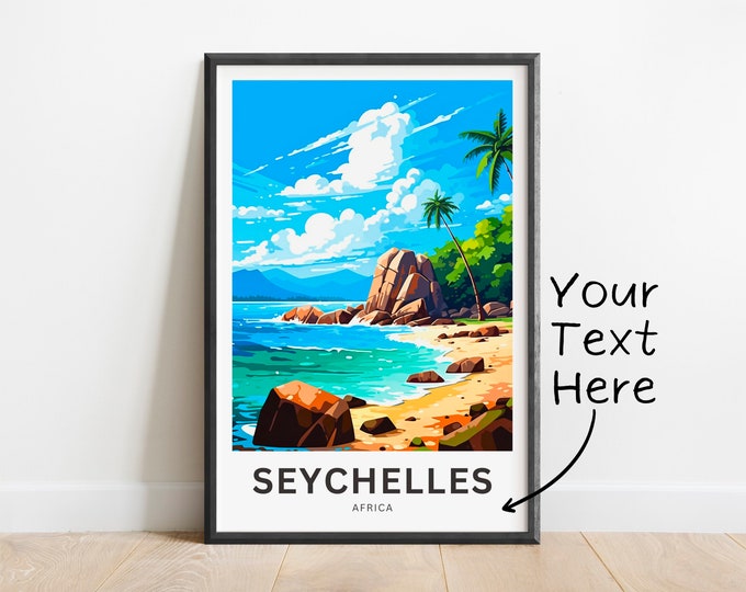 Seychelles Travel Poster, Africa Wall Art, Africa Print, Seychelles ...