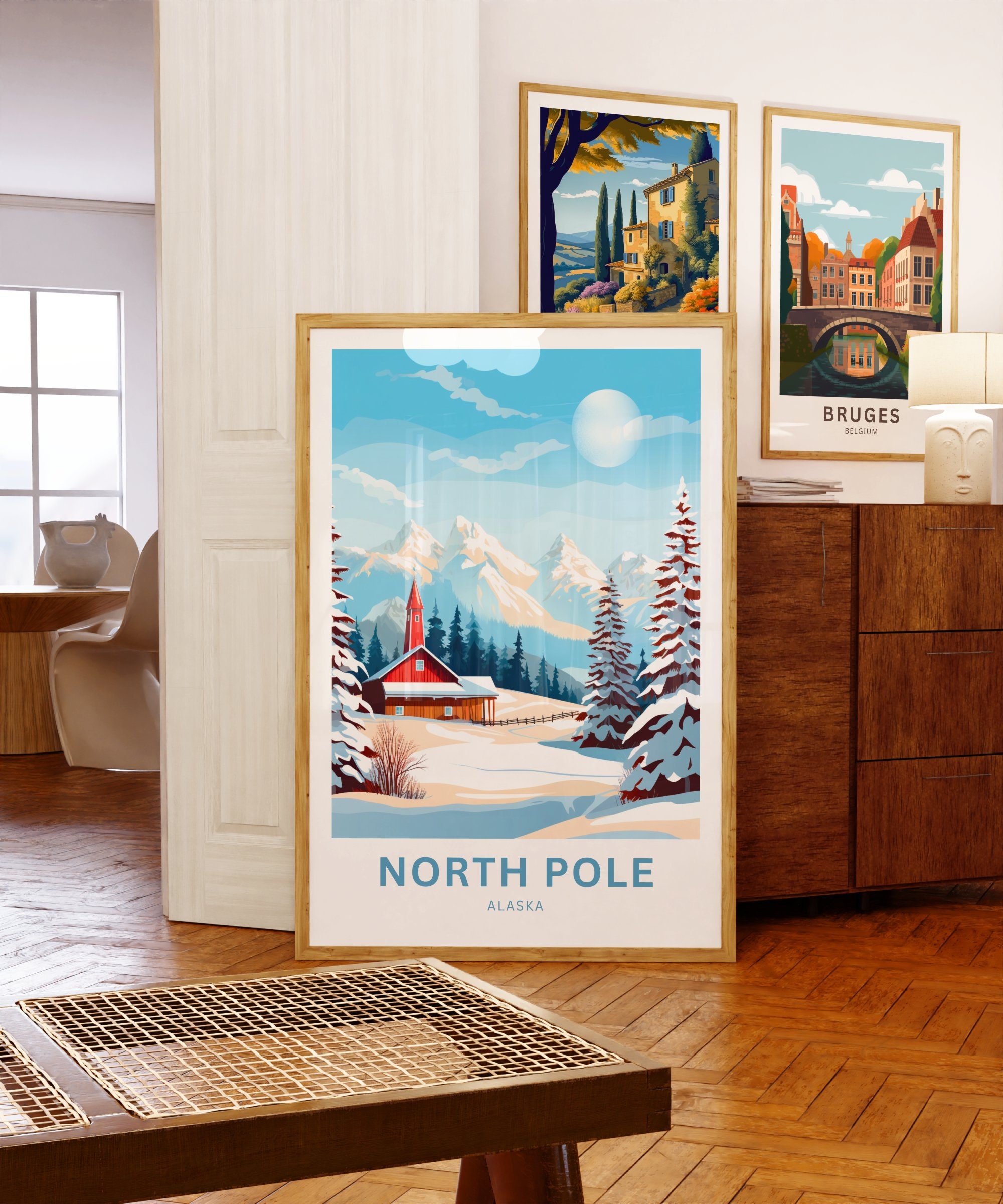 North Pole Travel Print - North Pole Poster, Alaska Wall Art, Framed ...