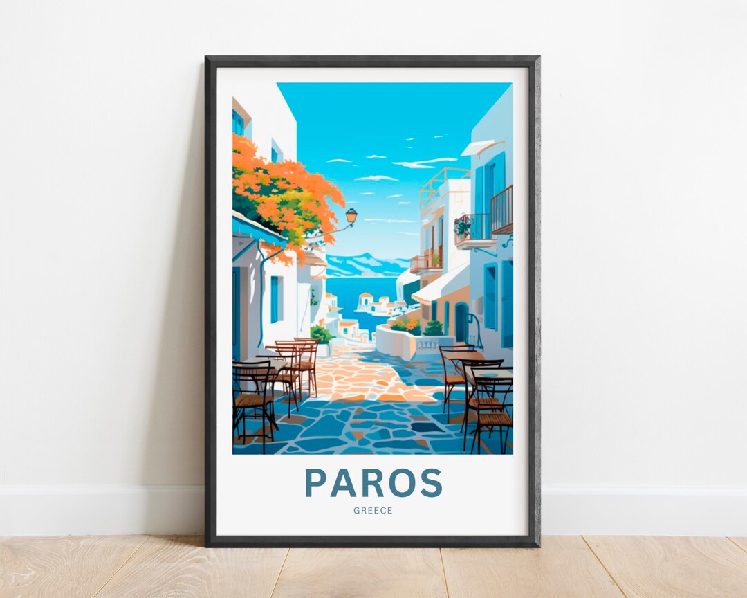 Paros Island Travel Print - Paros Island Poster, Greece Wall Art ...