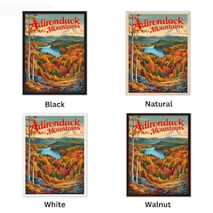 Adirondack Mountains Vintage Travel Poster - Adirondack Print, New York ...